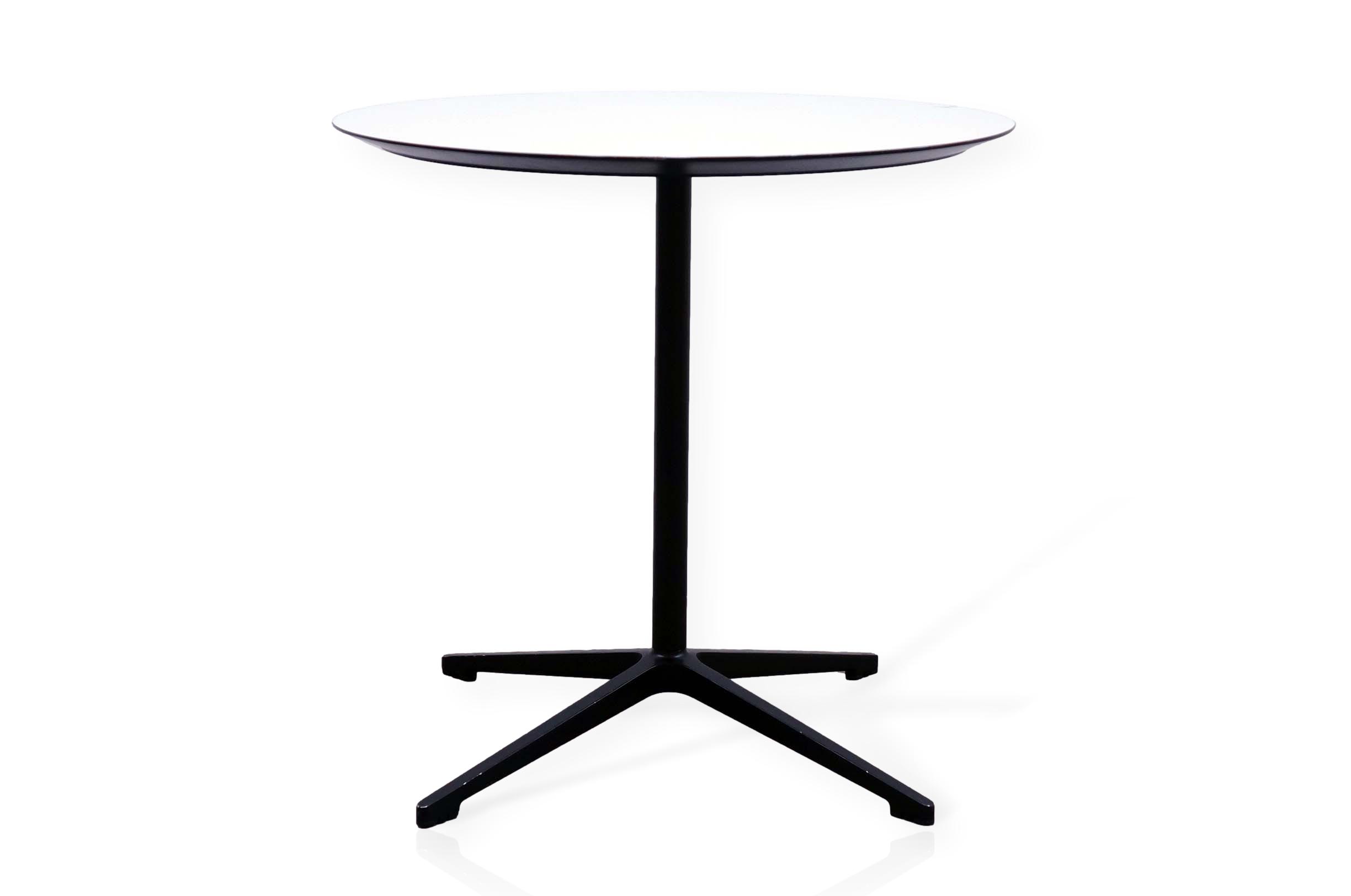 Senator 750mm Round Table In White/Black - Office Resale