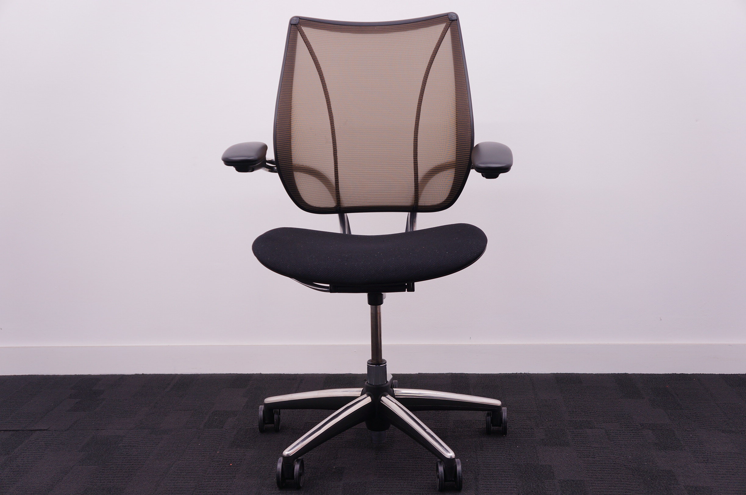 Humanscale Liberty Task Chair, Orange Mesh Back, Black Fabric Seat ...