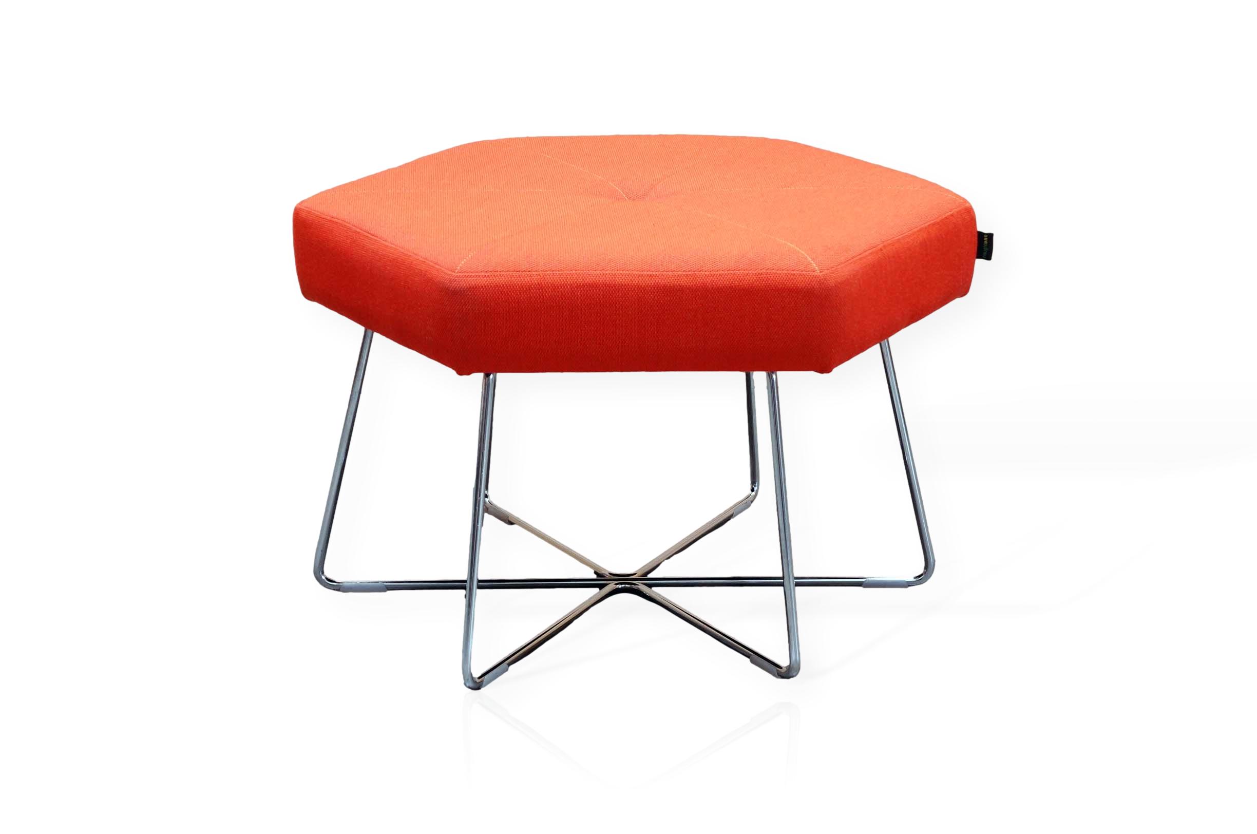 Naughtone Pollen Stool In Orange & Chrome - Office Resale