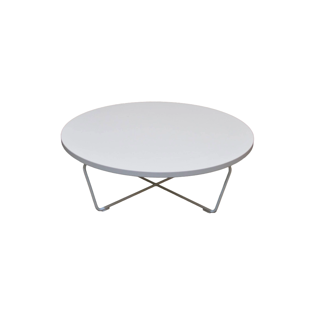 Allermuir Conic A636 Table, White & Beech Top, White Base - Office Resale