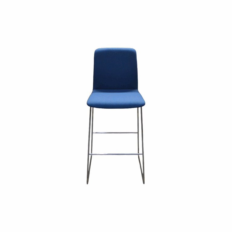 Boss Design Arran Bar Stool, Blue Back & Seat, Chrome Base - Office Resale